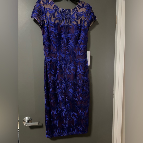 JS Collections | Dresses | Js Collections Royal Blue Lace Midi Dress ...